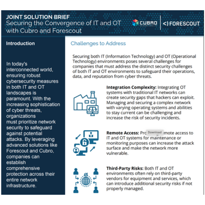 Cubro - Forescout - Joint Solution Brief