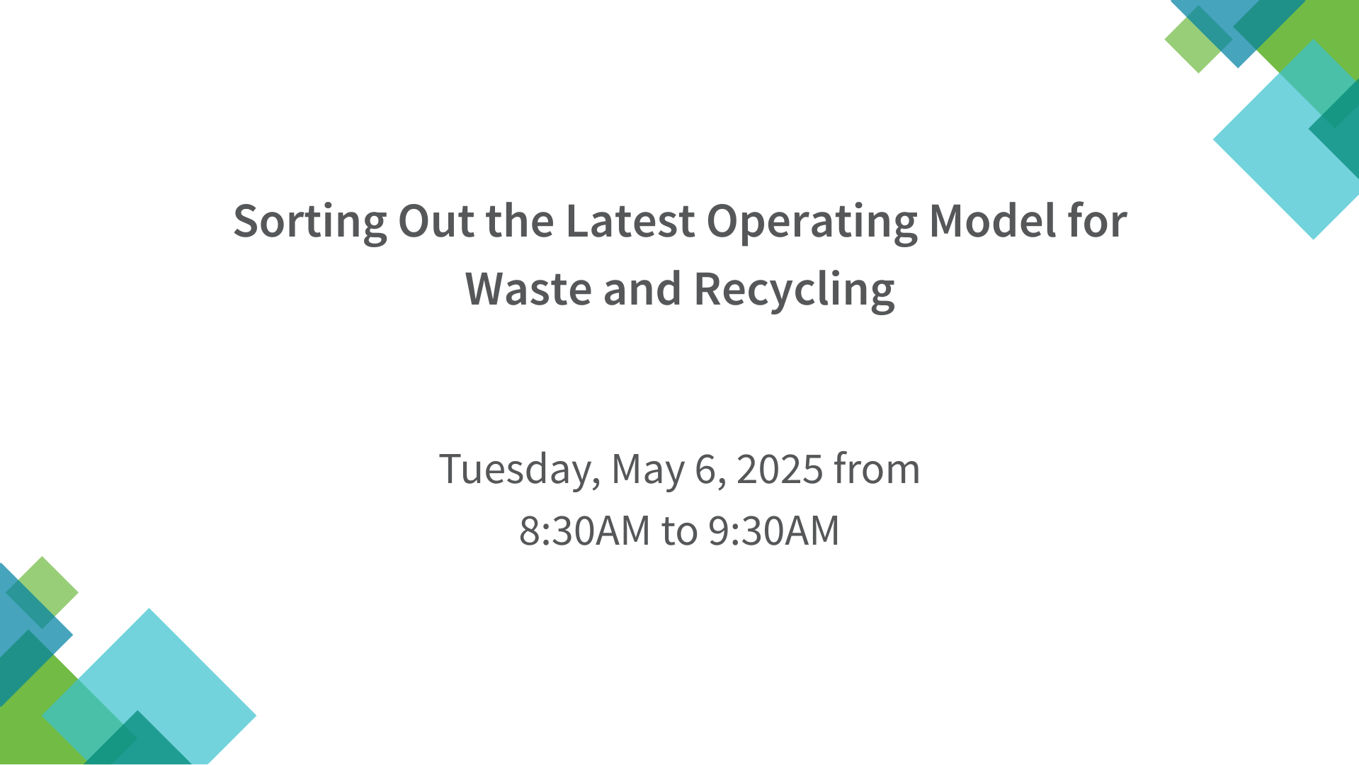 Sorting Out the Latest Operating Model for Waste and Recycling