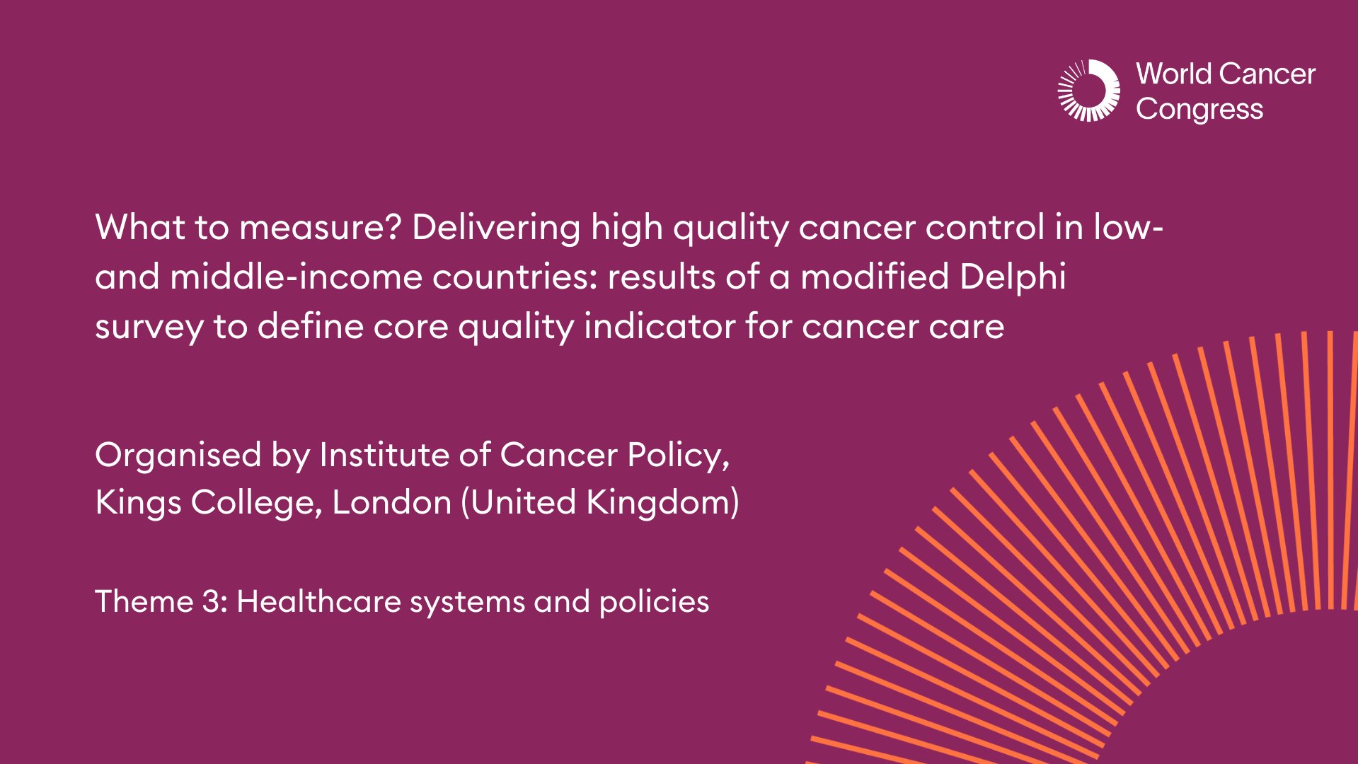 What to measure? Delivering high quality cancer control in low- and ...