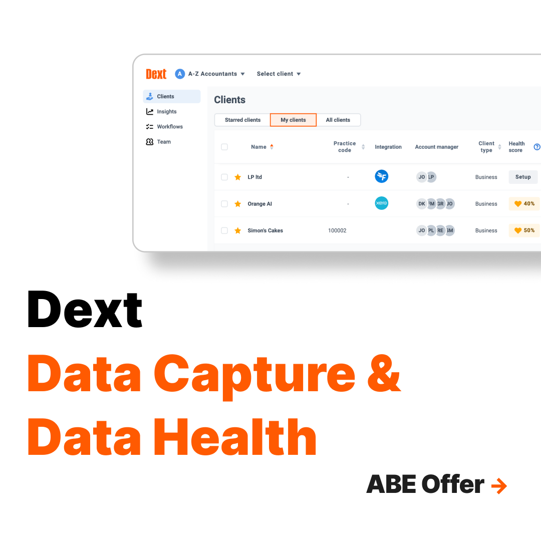 Get 40% off 3 months Dext Data Capture & Data Health Bundle