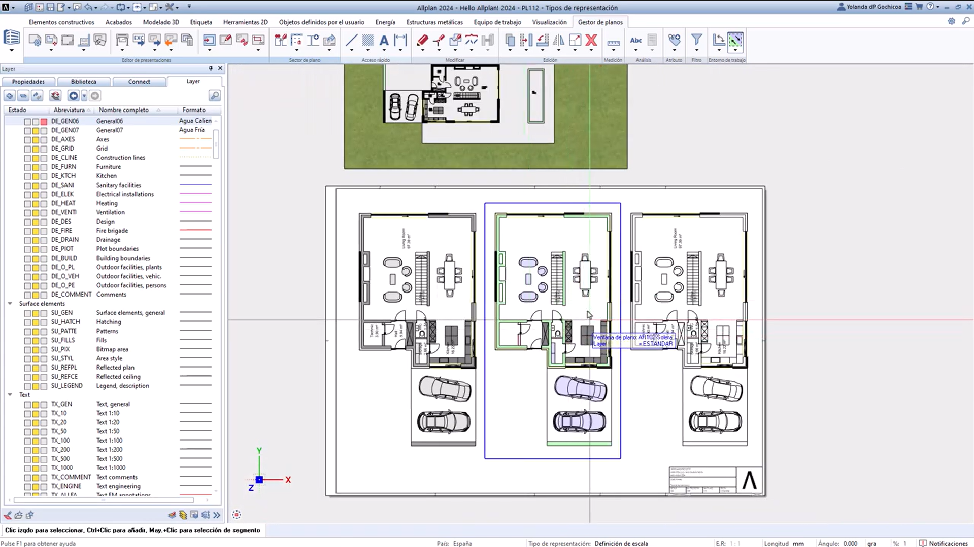 Design your project with Allplan rendering styles and layers