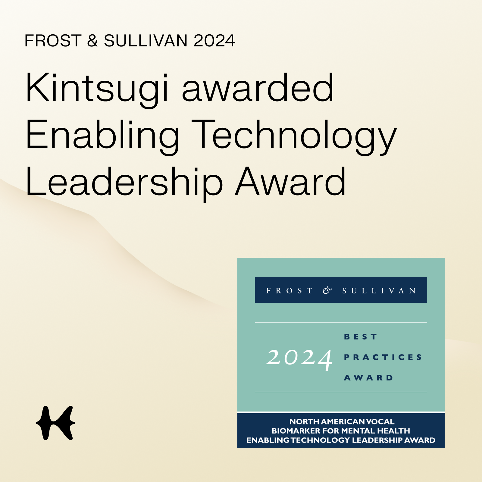 Kintsugi awarded Frost & Sullivan 2024 Enabling Technology Leadership Award