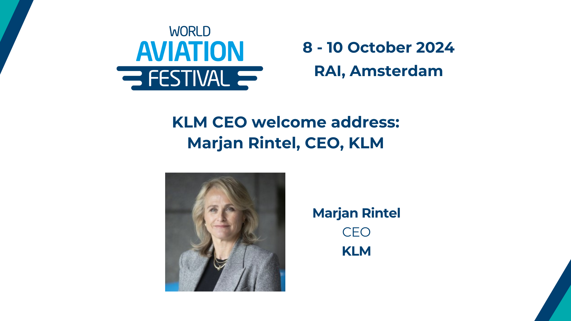KLM CEO welcome address: Marjan Rintel, CEO, KLM