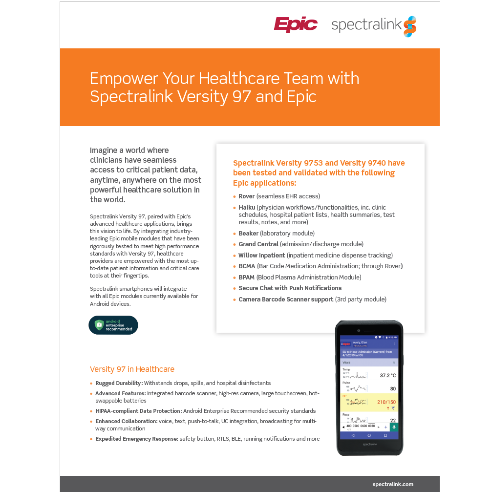 Spectralink and Epic: Integration Overview