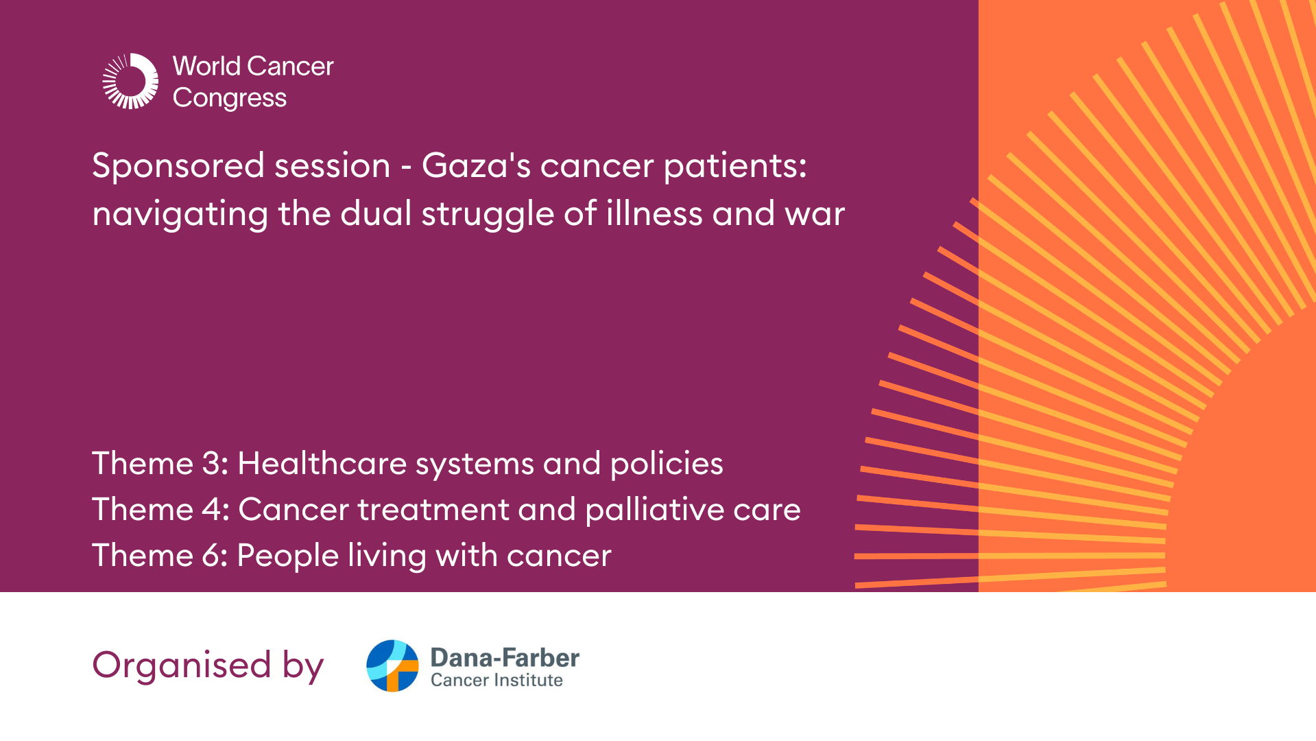 Sponsored session - Gaza's cancer patients: navigating the dual ...