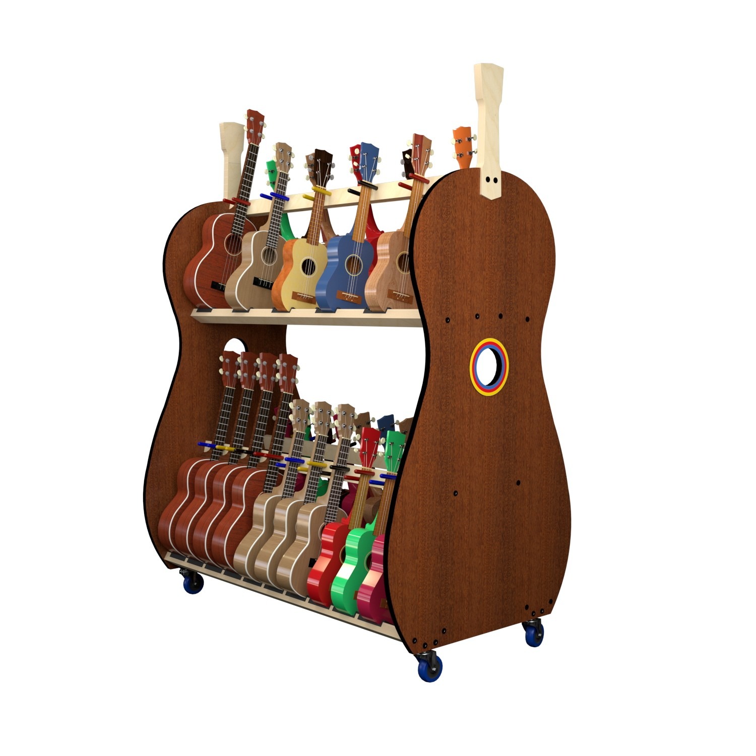 The Band Room™ Mobile Ukulele Storage Rack Music Teachers