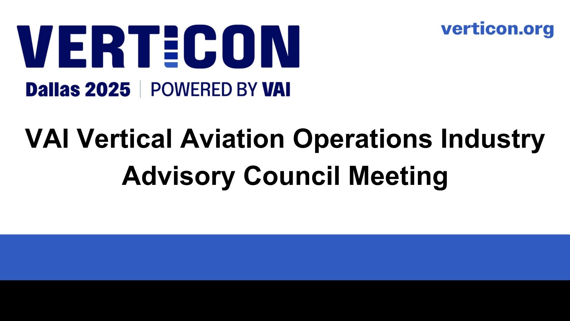 VAI Vertical Aviation Operations Industry Advisory Council Meeting