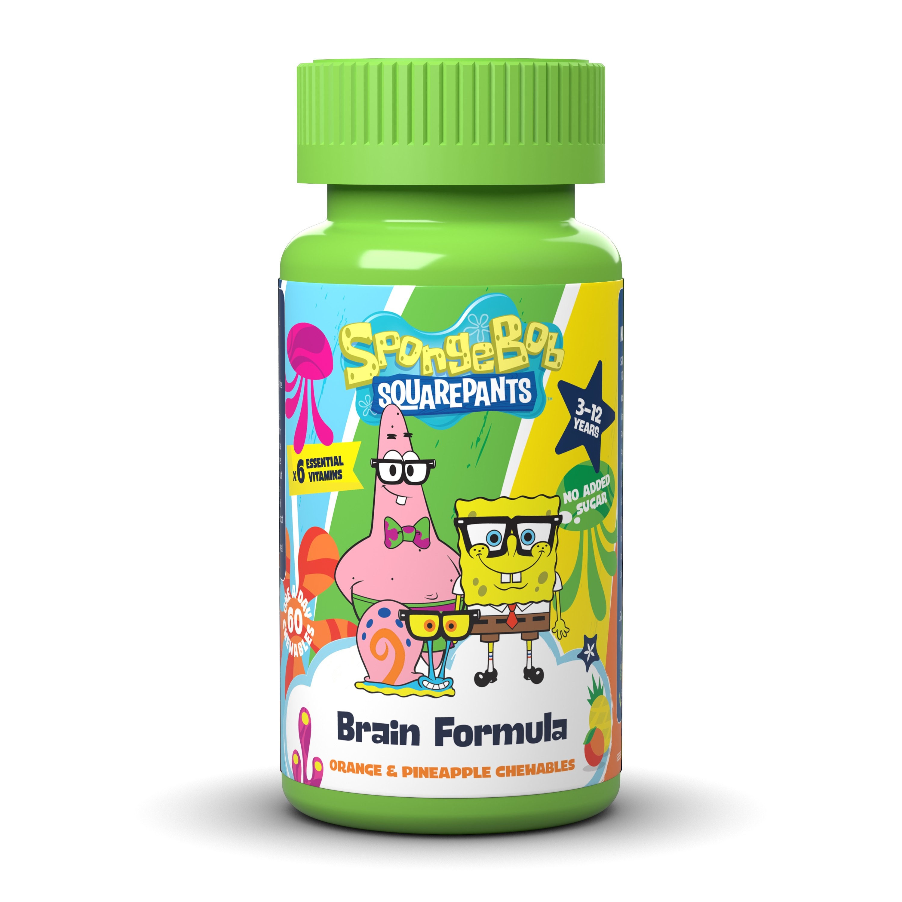 SpongeBob SquarePants Brain Formula - 60 Orange & Pineapple Chewables