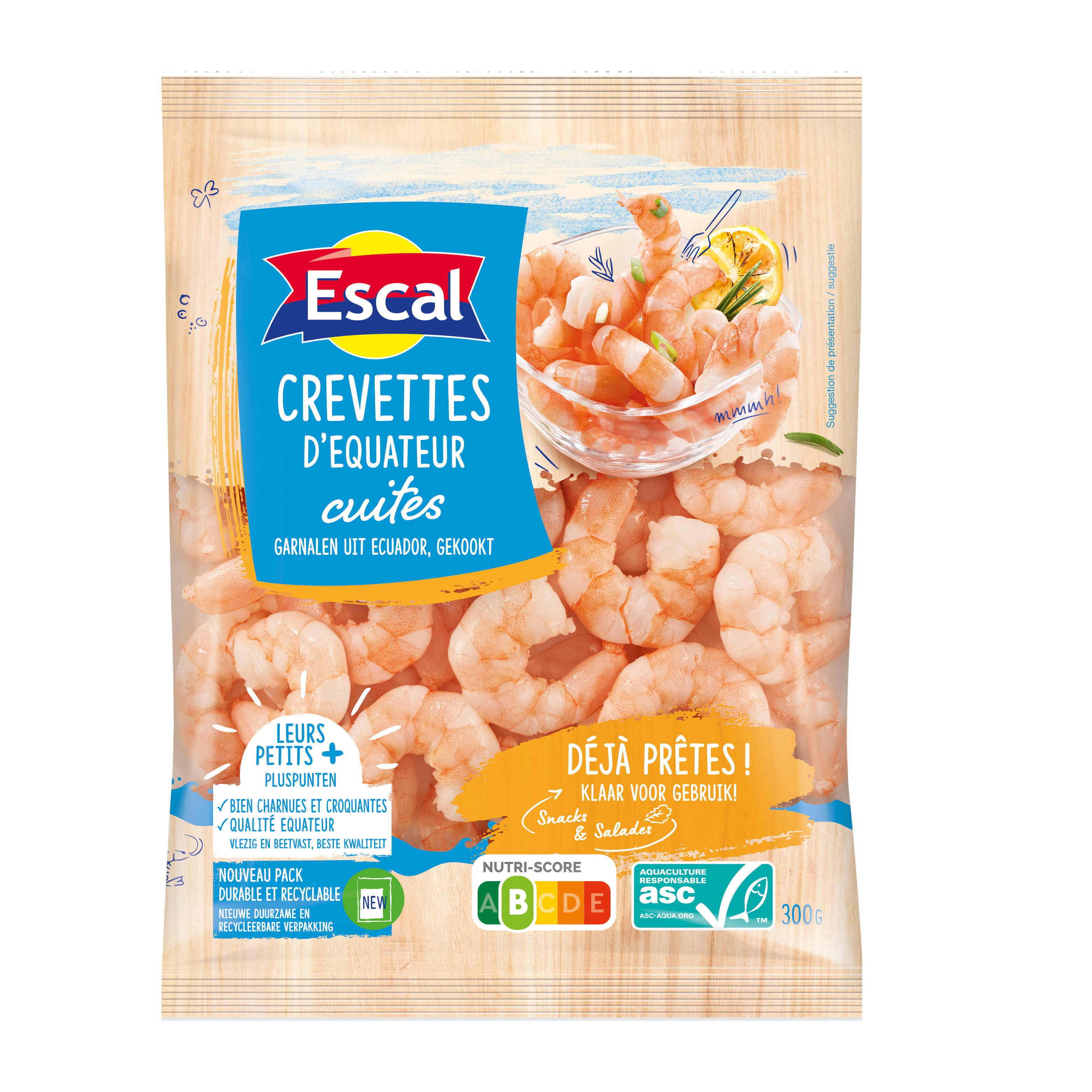 White Tiger Prawns from Ecuador, ASC, cooked, frozen