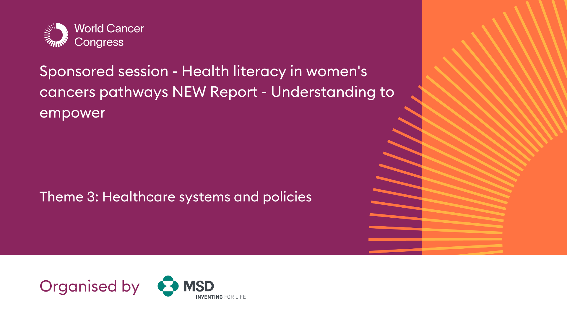Sponsored session - Health literacy in women's cancers pathways NEW ...