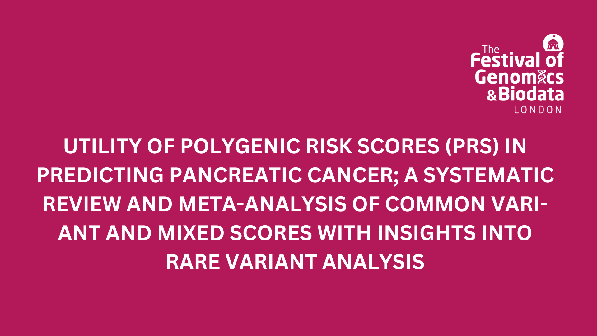 Utility of Polygenic Risk Scores (PRS) in predicting pancreatic cancer ...