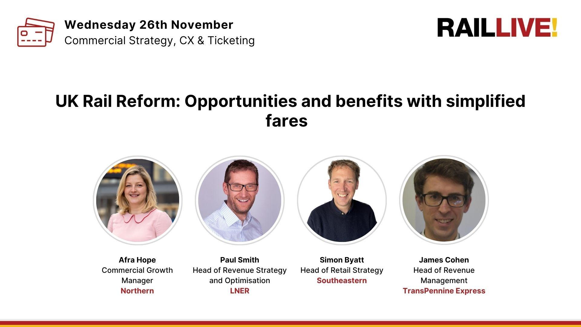 UK Rail Reform: Opportunities and benefits with simplified fares